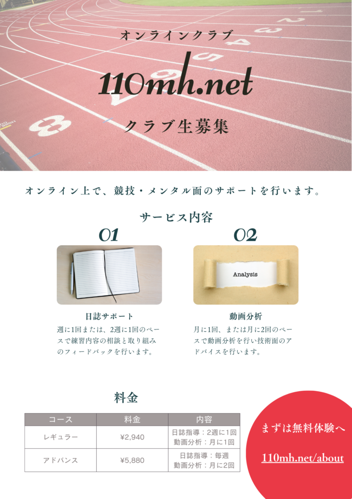 ハードル走 速くなるためのポイント | 陸上競技 110mh 練習記録